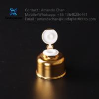 China Shiny Or Matte Gold Silver Cosmetic Bottle Cap Plastic Screw Flip Top Cap For Lotion Shampoo Bottle for sale
