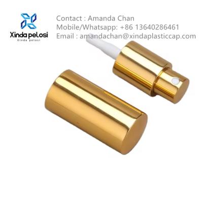 China Antibacterial Hand Sanitizer Spray Gold Mist Sprayer With Aluminum Over Cap for sale