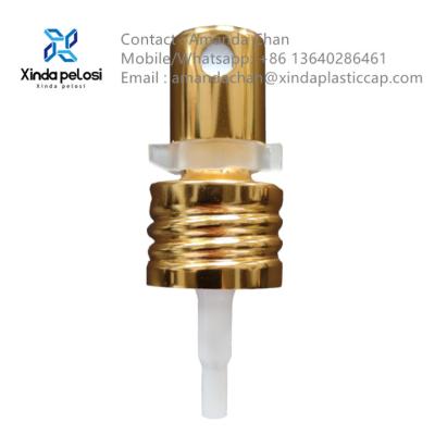 China Gold Sliver Plastic Fragrance Pump Fine Mist Sprayer Pump For Cosmetic Bottle for sale