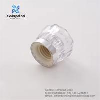 China Cosmetic Bottle Plastic Acrylic Decorative Metal Cap Screw Top Transparent Cap for sale