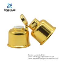 China Recyclable Gold Plastic Cosmetic Screw Cap For Lotion Toner Shampoo Liquid Soap for sale