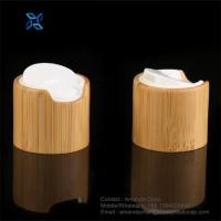 China Press Flip Top Cap For Shampoo Bottle Bamboo Disc Cap For Cosmetic Bottle for sale