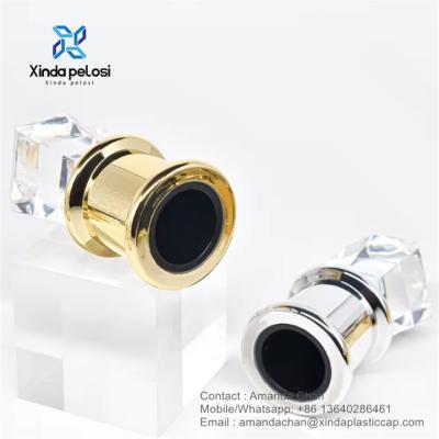 China Luxury Cosmetic Gold Crown Bottle Cap For PET Cosmetic Round Bottle for sale