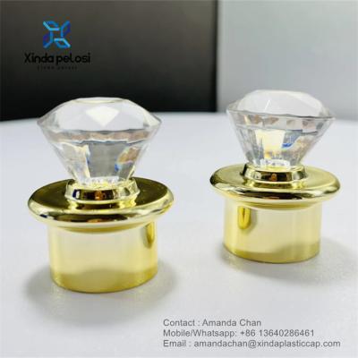 China Luxury custom Gold PP Plastic Lid Perfume Bottle Screw Cap For Cosmetic Bottles for sale