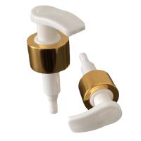 China Hot Sales 24/410 28/410 Aluminum Right Left Lock Plastic Bottle Lids Foundation Pump Lotion Pump Gold for sale