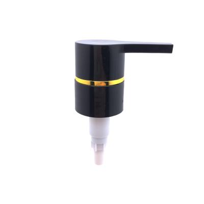 China 28 Black Hot Stamping Gold and Silver Edge Plastic Emulsion Pressing Type Threaded Pump Head Escort Head Escort Pump for sale