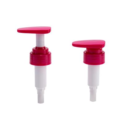 China 28/410 33/410 Plastic Lotion Hand Pump Red Black White Cosmetic All Plastic Lotion Pump Hair Conditioner Outer Spring Design for sale