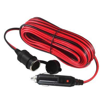China 12V 24V Car Cigarette Lighter Extension Cable 0.5-5m with LED Indicator and Fuse Protection for sale