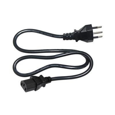 China Brazilian 3-Pin Power Cord with IEC C13 Connector 10A 250V for Computers and Appliances for sale
