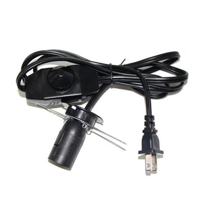 China 16AWG US Power Cord with E12 E14 E26 E27 Sockets - 250V 10A/15A Rating with On/Off Switch for sale