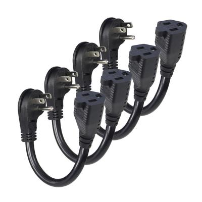 China NEMA 5-15P to 5-15R Power Cord 1FT 2FT 110V 125V for PC Power Supply for sale
