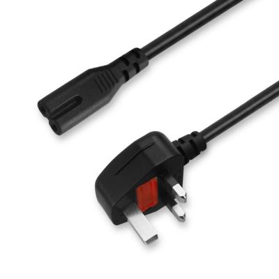 China UK Plug to IEC C7 Power Cord 1.5m Pure Copper Black Figure 8 Cable for sale