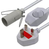 China UK 3 Pin Plug to E27 Salt Lamp Holder Power Cord 6ft H03VVH2-F 0.75mm 250V for sale