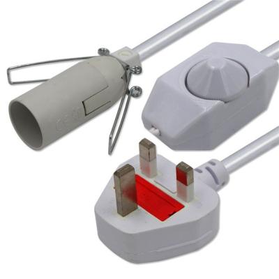 China UK 3 Pin Plug to E27 Salt Lamp Holder Power Cord 6ft H03VVH2-F 0.75mm 250V for sale