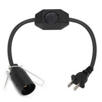 China NEMA 1-15P Power Cord with E27 Bulb Holder and Dimmer Switch 1.8m 18AWG for sale