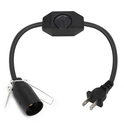 China NEMA 1-15P Power Cord with E27 Bulb Holder and Dimmer Switch 1.8m 18AWG for sale