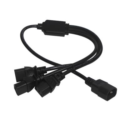 China IEC 60320 C14 to C13 3 Way Power Splitter Extension Cord 0.8m 250V for sale