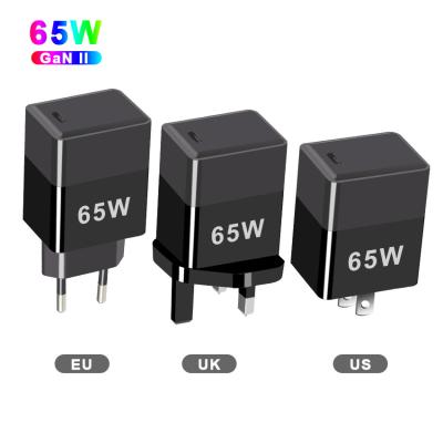China 65W GaN Fast Charger with USB-C PD 2.0 and QC3.0 Support, 100-240V Input for Worldwide Use for sale