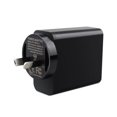 China 65W USB-C PD GaN Power Adapter with QC 3.0 - SAA & UKCA Certified 100-240V Input Foldable UK Plug for sale