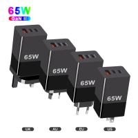 China 65W GaN USB-C Fast Charger with PPS Technology and Three Ports (2×USB-C + 1×USB-A) for Professional Use for sale