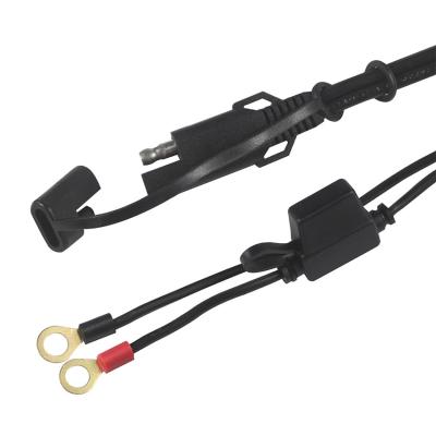 China 15A SAE Battery Charger Cable with O-Ring Terminal - 2ft Extension, 16AWG Copper Conductor for sale