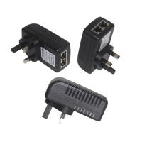 China UK Plug 24V 1A POE Injector with Dual RJ45 Ports for IP Camera and Network Devices for sale