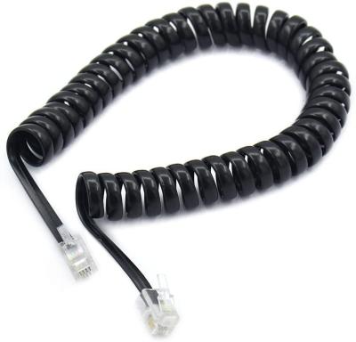 China Custom RJ9 RJ11 RJ12 Telephone Cable 4P4C 28AWG PVC - CAT 3 with ROHS Certification for sale