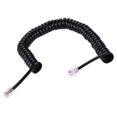 China RJ14 Telephone Line Cable 16MHz Coiled Handset Cord 24-30AWG with 10-15 Year Service Life for sale