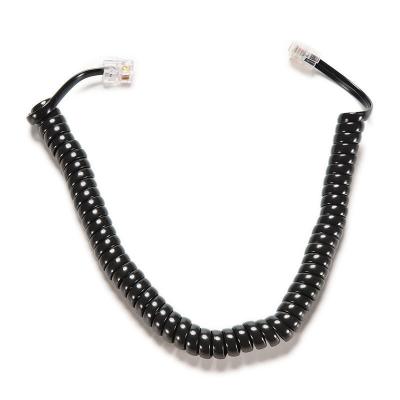 China 1.5M 5ft 4P4C RJ11 Telephone Receiver Cord - Coiled Design, ROHS Certified, 18-32AWG Options for sale