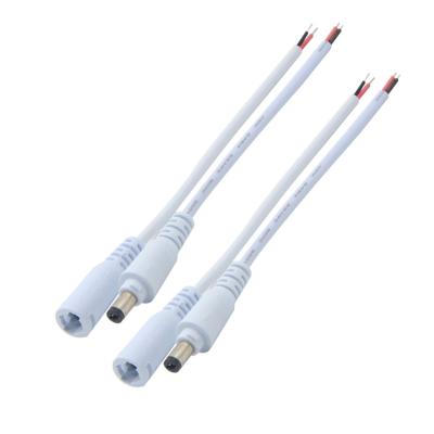 China 12V 24V DC Power Cable 5.5x2.1mm 5.5x2.5mm for CCTV Cameras - 1m to 5m Length Options with CE RoHS Certification for sale