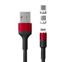 China Micro-USB Magnetic Charging Cable 3-in-1 with Nylon Braid 1.2m for sale