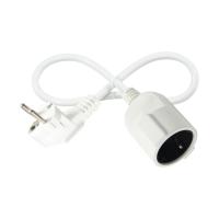 China EU Plug Extension Cable H05VV-F 3G0.75mm2 Black Industrial Power Cord 0.5m for sale