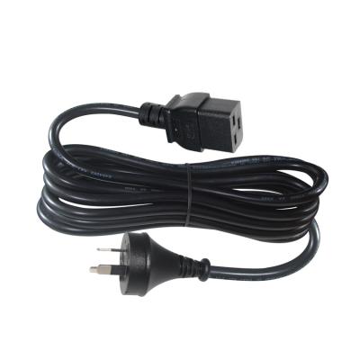 China Australia 3 Pin Plug to IEC C19 Power Cord 6ft PVC Jacket for Server PDU for sale