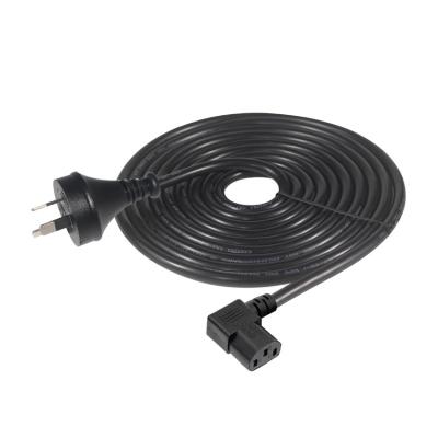 China SAA Approved 90 Degree Right Angle C13 to AU 3 Pin Power Cord H05VV-F 3G 0.75mm2 1.2M for PC Monitor for sale