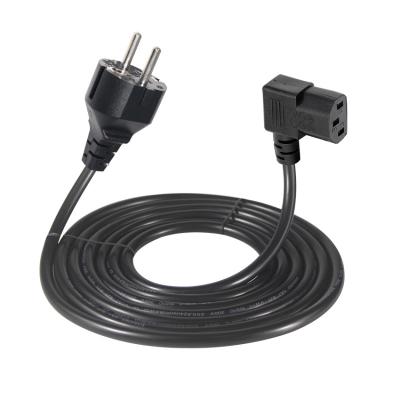 China CEE7-7 to Right Angle C13 Power Cord 1.8m 250V 16A PVC HO5VV-F3G for Telecommunications for sale