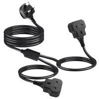 China UK 3 Pin to 2xC13 Female Y Splitter Power Cord 7A-15A 1m-3m for sale
