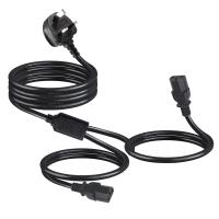 China UK BS1363 to Dual IEC C13 Y Splitter Power Cord 1.7M 2x0.75mm² for sale
