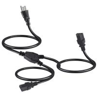 China NEMA 5-15P to 2x C13 Y Splitter Power Cord 16AWG 15A 125V UL Listed for sale