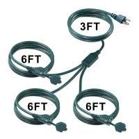 China NEMA 5-15P to 5-15R Power Cord 3 Outlets 1M 16AWG US Plug for sale