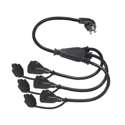 China NEMA 5-15P to 3x5-15R Y Splitter Power Cord 3FT 16AWG Rubber Jacket for sale