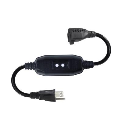 China NEMA 5-15P to 5-15R GFCI AC Power Cord 4ft 125V 15A Black Extension Wire for sale