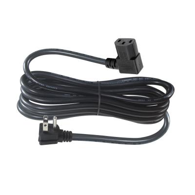China US 3 Pin Plug to Right Angle IEC C13 Power Cord 3ft for sale