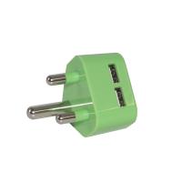 China 5V 2.1A Dual USB Power Adapter with South African India Plug - 110V-240V Input, CB IEC Certified for sale