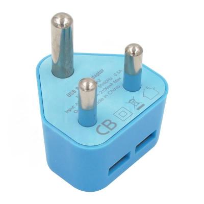 China 5V 2.1A Dual USB Travel Charger South Africa Type M Plug 100-240V for sale