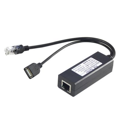 China 48V to 5V 2.4A PoE Splitter with USB and RJ45 Outputs - IEEE 802.3af/at Compatible for sale