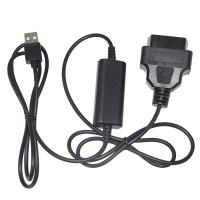 China 9-36V OBD2 16Pin to USB A Male Step Up Cable for Car Diagnostics 5V 2A Output for sale