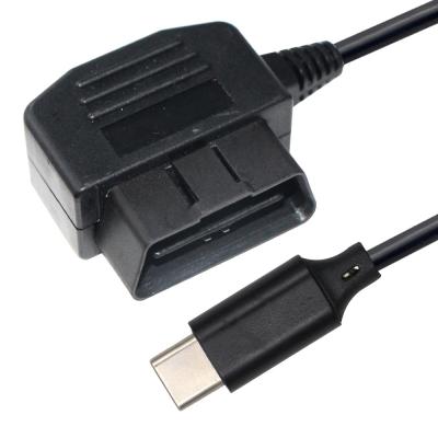 China OBD2 to USB C Car Charger Cable 5V 12V 24V for Dashcam Power Supply for sale