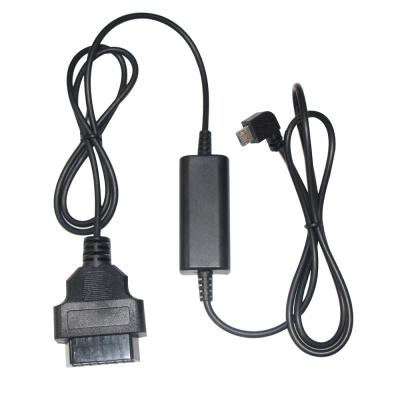 China Micro USB to OBD II 16pin 24W Charging Cable for Car GPS DVR 12-24V for sale