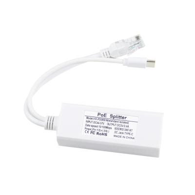 China 48V to 24V 12V 5V POE Splitter with RJ45 Connector 1Gbps 12W Output Power for Network Devices for sale
