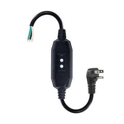 China NEMA 5-15P to 5-15R GFCI Power Cord 10A-15A 125V Black Heavy Duty Extension for sale